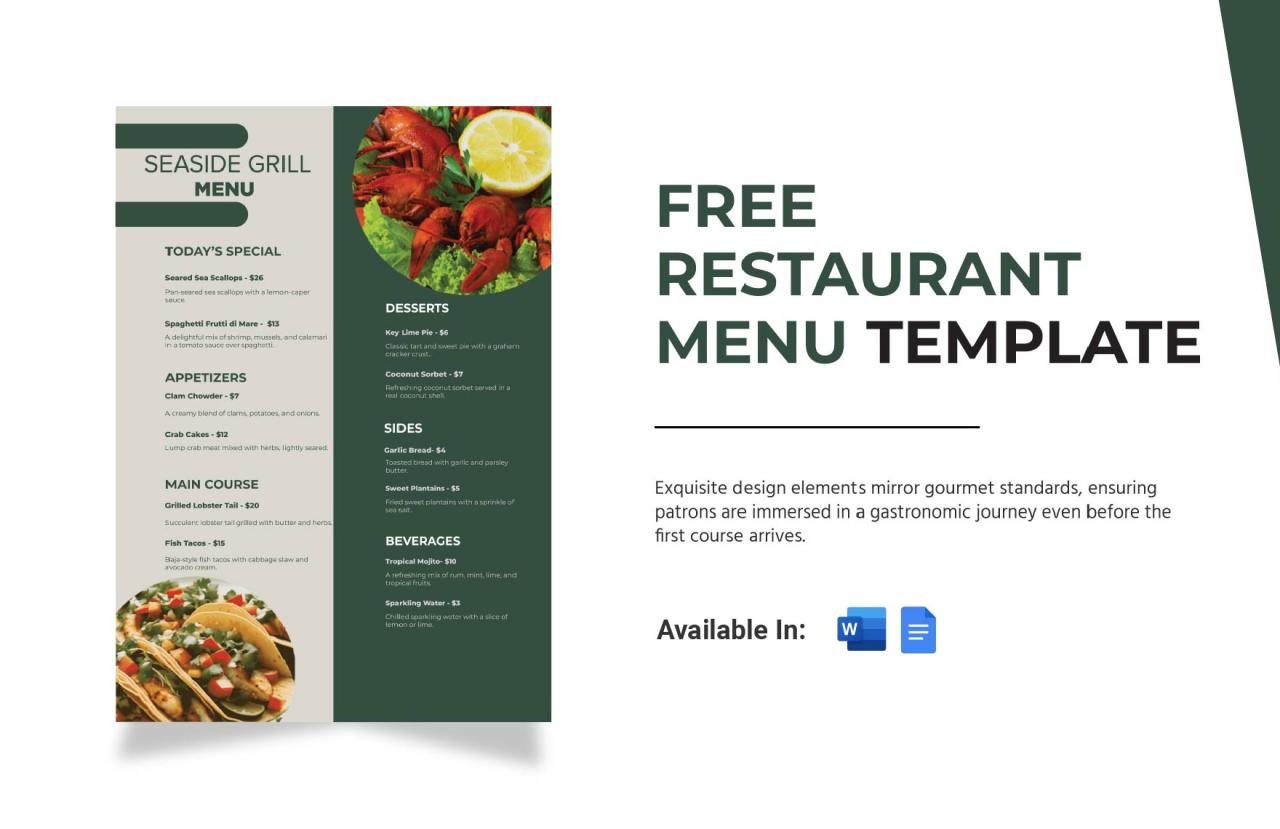Best Menu Templates Google Docs Design Your Dream Menu | GrafexMedia